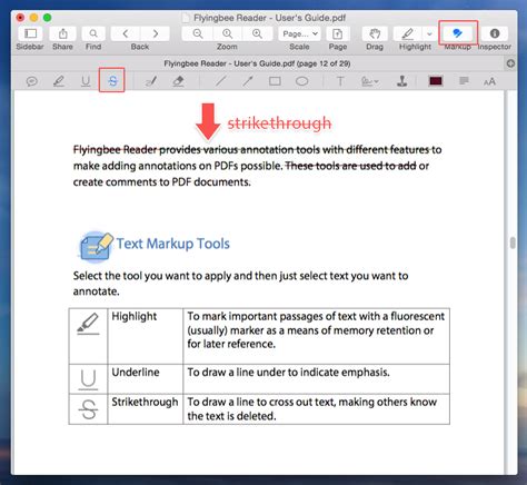 How To Strikethrough Text In PDF File With Flyingbee Reader Flyingbee