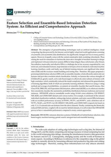 pdf feature selection and ensemble based intrusion detection system an efficient and