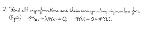 solved 2 find all eigenfunctions and their corresponding