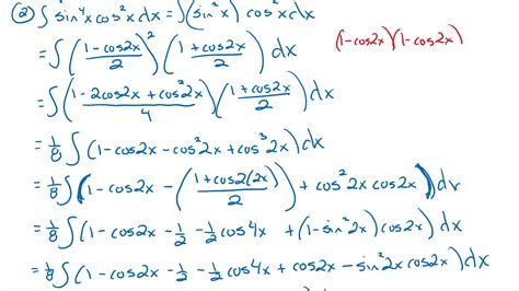 calculus ii integration products of trigonometric functions ii youtube