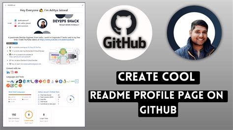 Create Cool Github Profile ReadMe Page README GitHub Readme YouTube