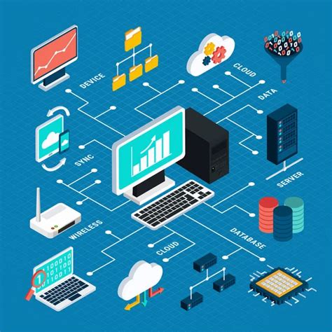Data Analysis Isometric Stock Vector Macrovector 58781035