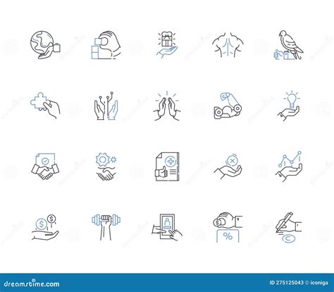 Hand Gesture Outline Icons Collection Gesticulating Waving Pointing