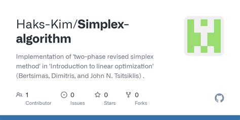 github haks kim simplex algorithm implementation of two phase revised simplex method in