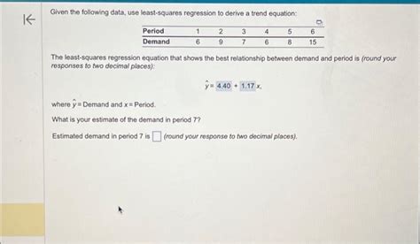 solved given the following data use least squares