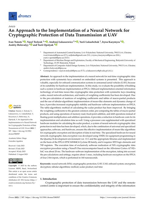 pdf an approach to the implementation of a neural network for cryptographic protection of data