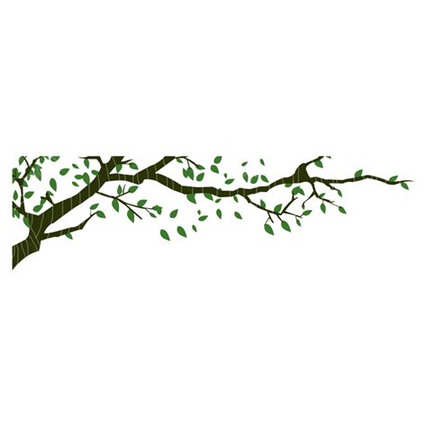 Hand Painted Material PNG Image Hand Painted Green Branch Cartoon