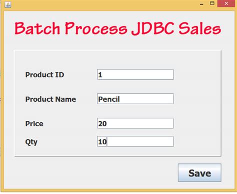 Batch Processing Java JDBC Gui Tutusfunny