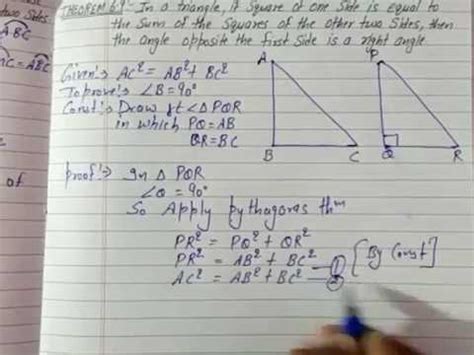 Pythagoras Theorem Proof For Class 10