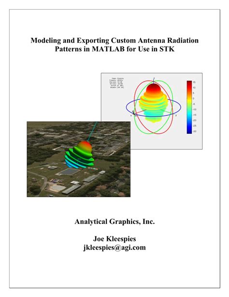 Modeling And Exporting Custom Antenna Radiation Patterns In Matlab For Use In Stk Docslib