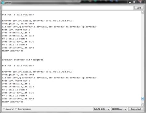Rst 0x10 Rtcwdt Rtc Reset Boot 0x13 Spi Fast Flash Boot