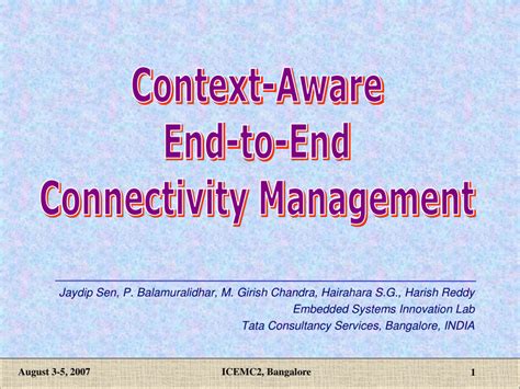 pdf context aware end to end connectivity management