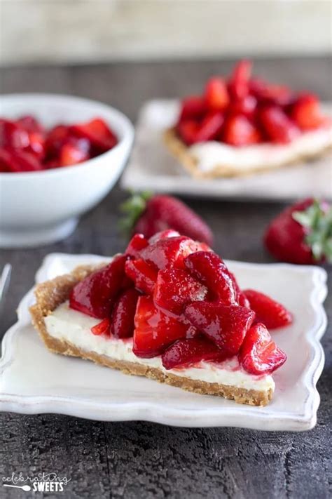 No Bake Fresh Strawberry Cream Cheese Pie Celebrating Sweets