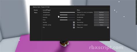 Tower Of Hell FOV Walkspeed Jumppower Scripts RbxScript