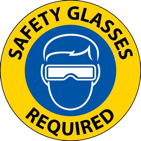 Floor Sign Safety Glasses Required 18725109 Vector Art At Vecteezy