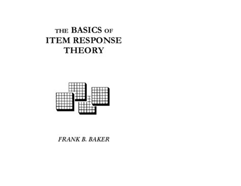 pdf the basics of item response theory muharnia adelia