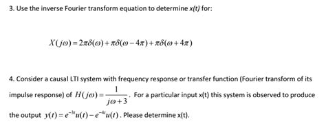 solved use the inverse fourier transform equation to