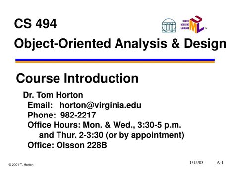 ppt cs 494 object oriented analysis and design powerpoint presentation id 319274