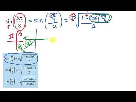 Find Exact Value Of Sine Using Half Angle Identity YouTube