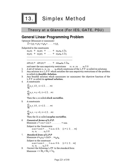 12 simplex method pdf linear programming mathematical optimization