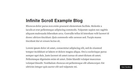Infinite Ajax Scroll Blog Codesandbox