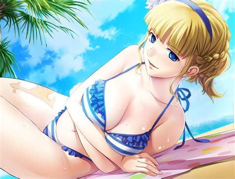 Rule 34 07th Expansion 1girls Beach Beatrice Umineko Big Breasts Bikini Blonde Hair Blue