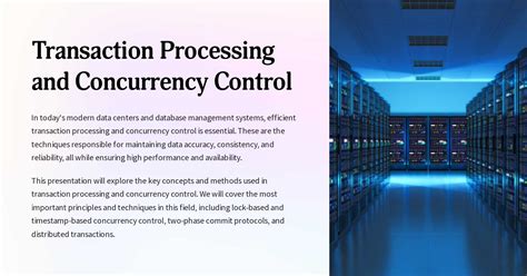 transaction processing and concurrency control