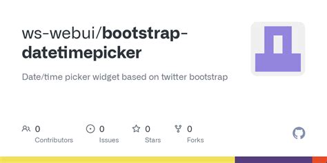 GitHub Ws Webui Bootstrap Datetimepicker Date Time Picker Widget