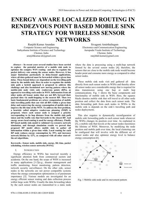 pdf energy aware localized routing in rendezvous point based mobile sink strategy for wireless