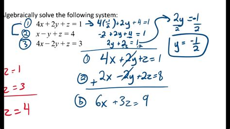 solving systems of equations with 3 variables by elimination youtube