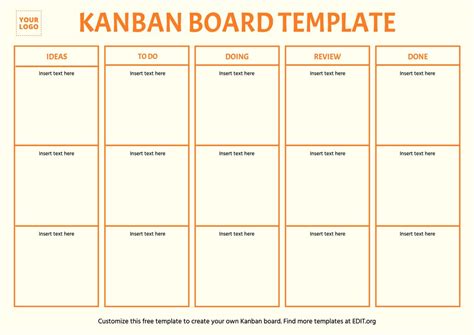 Kanban Board Printable
