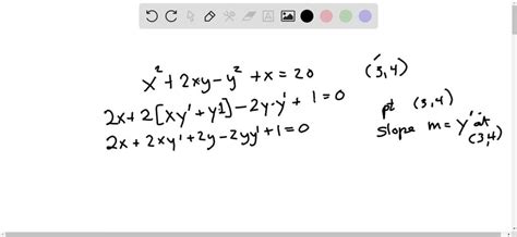 solved use implicit differentiation to find an equation of the tangent line to the curve at the