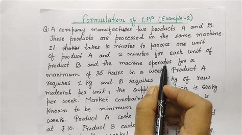 formulation of lpp example 2 linear programming problem maximization operation research