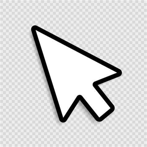 Premium Vector A White Computer Mouse Pointer Icon With A Black
