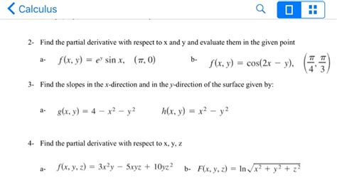 solved find the partial derivative with respect to x and y