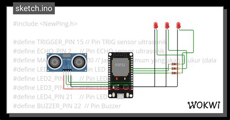 Modul 3 Challenges Pengukuran Jarak Dengan Indikator Led Wokwi Esp32 Stm32 Arduino Simulator