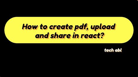 how to create pdf upload and share in react youtube