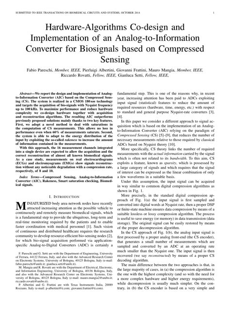 pdf hardware algorithms co design and implementation of an analog to information converter for