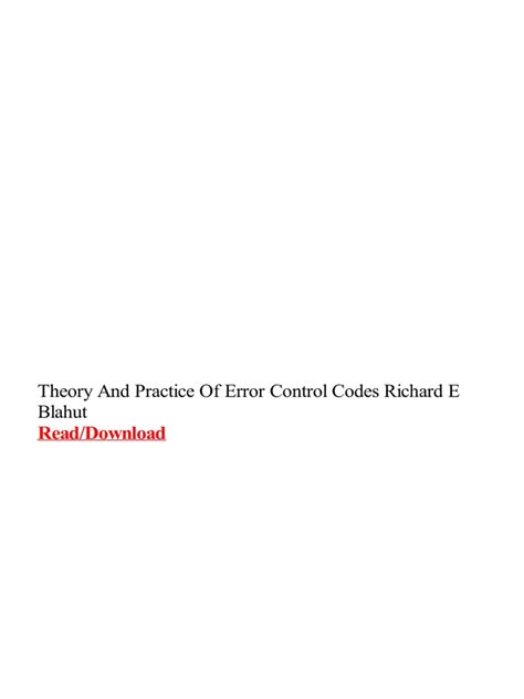 se pdf error detection and correction control theory