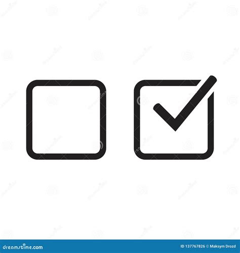 checked and blank uncheck checkbox check box set vector icons for app and website