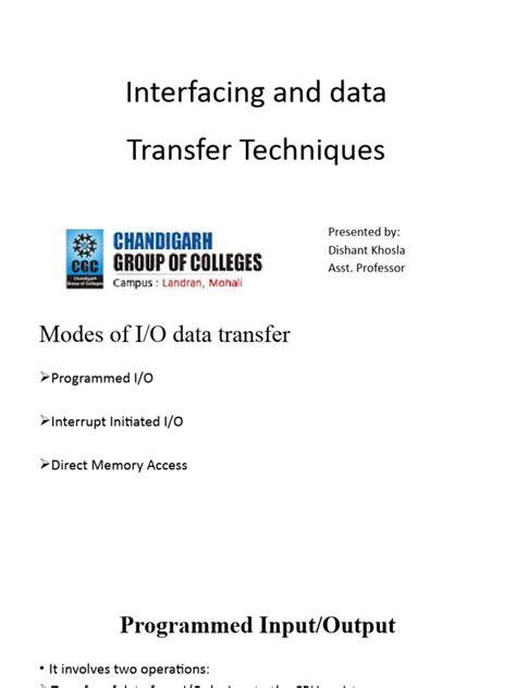 interfacing and data tranfer techniques download free pdf input output central processing unit