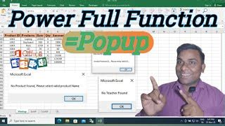 Excel Popup Function Popup Message Alert In Excel How To Create A Popup