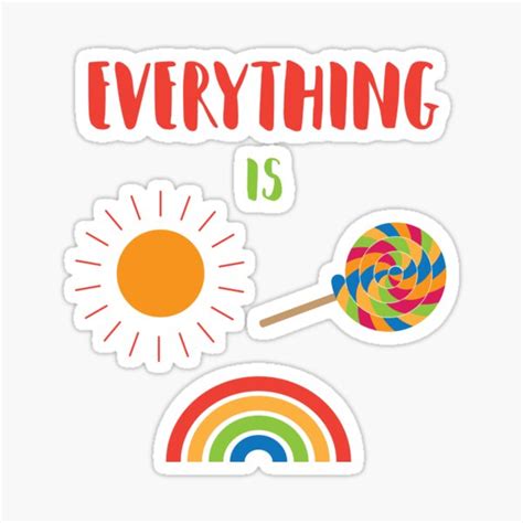 Everything Is Sunshine Lollipops And Rainbows Cute Womens Sticker For Sale By Romapop