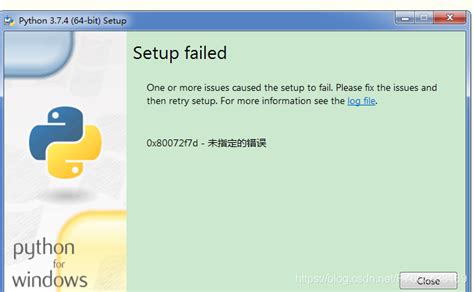 安装python3 7 4报错“0x80072f7d 未指定的错误”快速解决方法 python未指定的错误0x80072f7d csdn博客