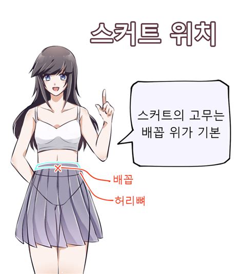 초심자를 위한 스커트 그리는 법 강좌 프릴 플리츠 주름 그림 꿀팁사전