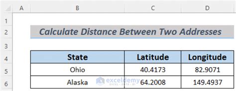How To Calculate Distance Between Two Addresses In Excel 3 Ways
