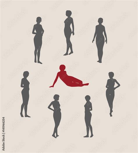 Sexy Women Silhouettes Collection Fashion Mannequin Vector Illustration Vector De Stock