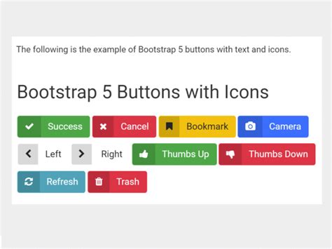 Bootstrap Buttons With Icon And Text Tutorial Demo Codehim