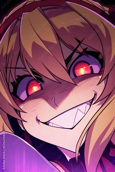 Anime Drawing Facial Expressions Of A Yandere Girl Ahegao Generative Ai Stock Illustration