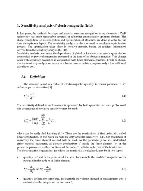 sensitivity analysis pdf mathematical optimization finite element method